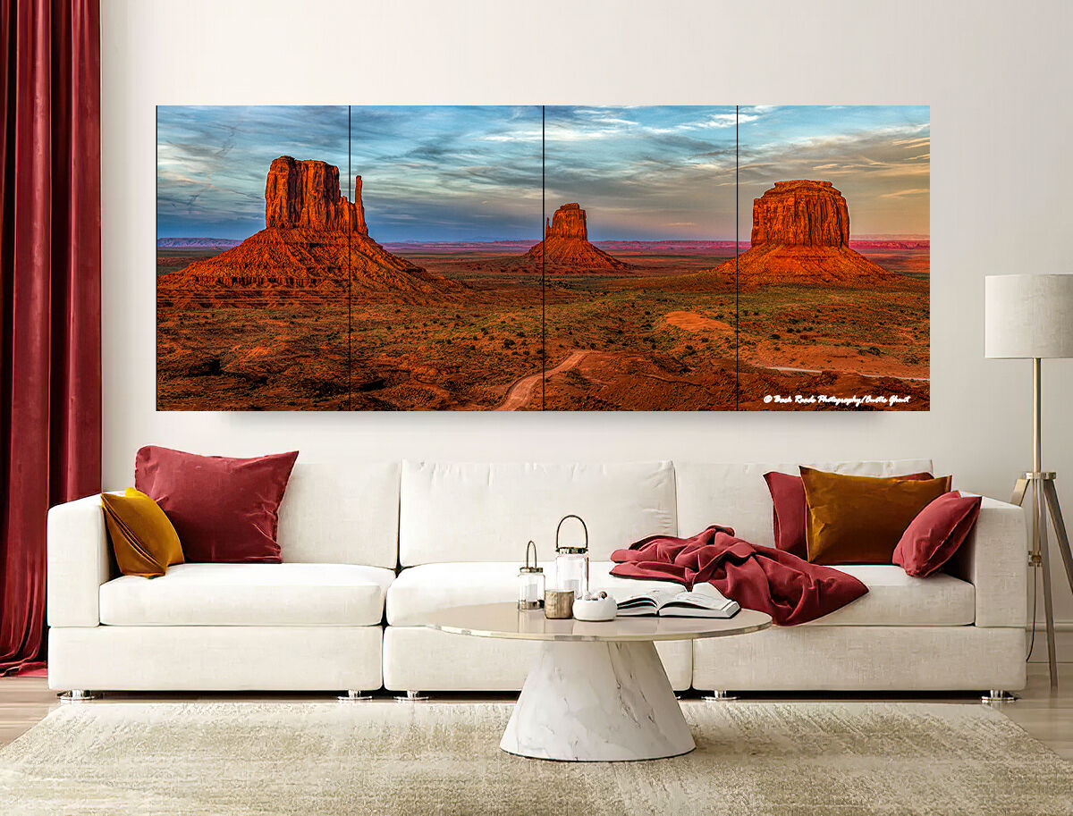 Sunset at the Mittens Quadtriptych | Monument Valley, Arizona | Back ...